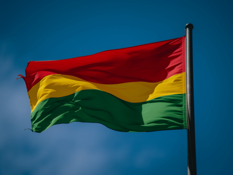 14 Countries with Red, Yellow, and Green Flags